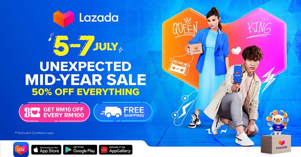 Lazada年中促销7大攻略！教你领取“RM0”免邮费和“Durian Runtuh”礼券 | WOAH.MY