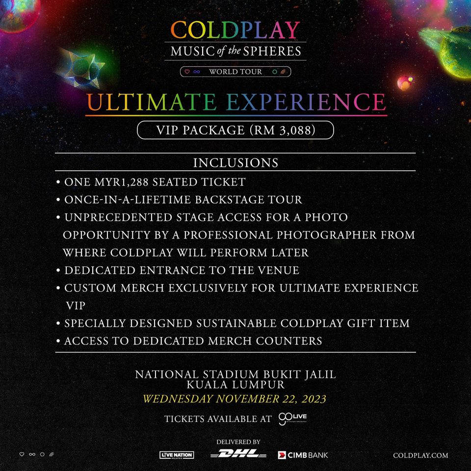 Coldplay大马演唱会票价出炉！最贵RM3088可到后台参观 | WOAH.MY